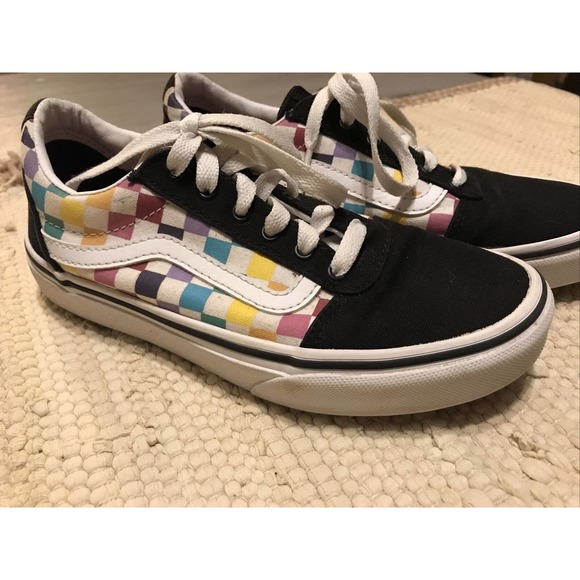 Vans | Shoes | Vans Missy Rainbow Checker Board Low Top Sneakers Shoes ...